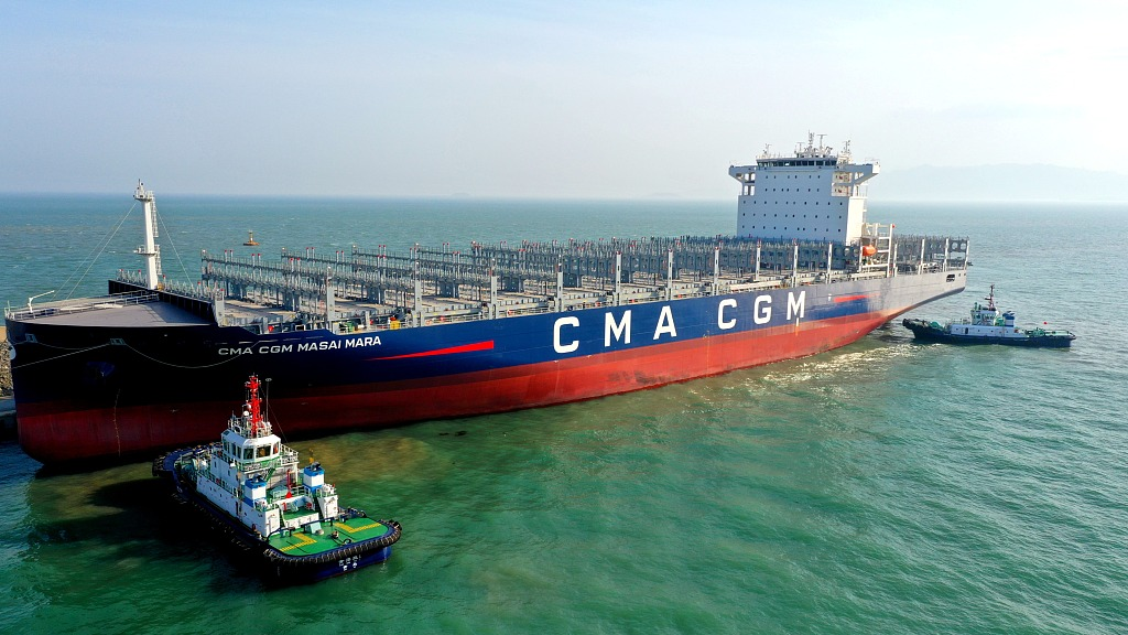Le porte-conteneurs de 5 900 EVP construit par Qingdao Shipyard prêt à être livré - CGTN
